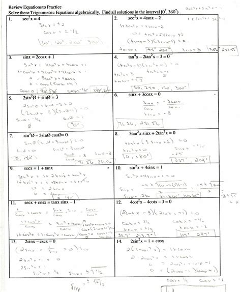 trig verifying identities worksheets