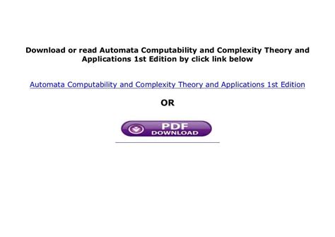 p d f epub library automata computability and complexity theory and applications 1st