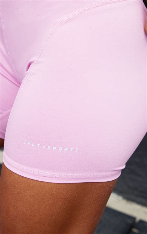 Plt Pink Sport Sculpt Panel Detail Booty Shorts Activewear Prettylittlething Usa