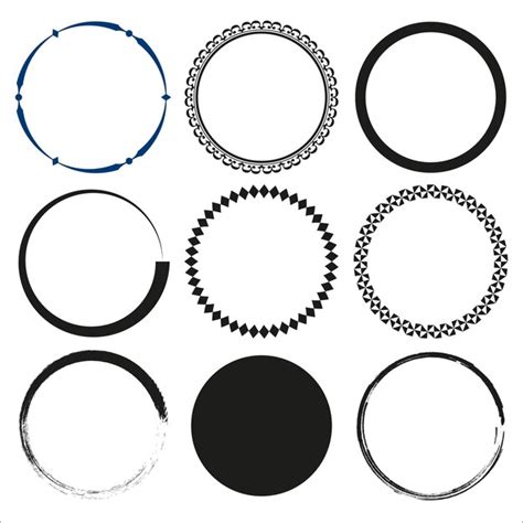 Premium Vector Circle Frame Set Round Frame Set Vector Illustration