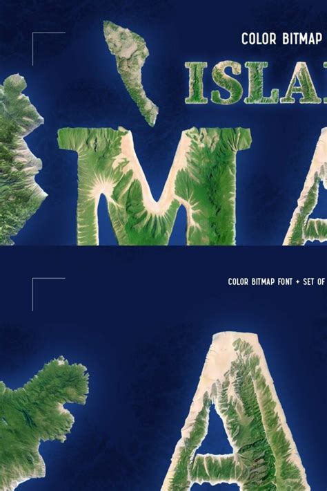 Island Map Color Bitmap Font MasterBundles