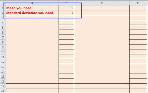 generate random number by given certain mean and standard deviation in excel