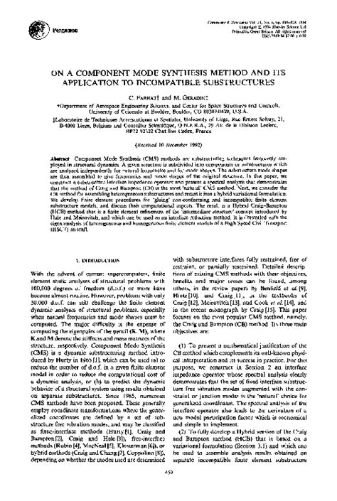 pdf on a component mode synthesis method and its application to incompatible substructures