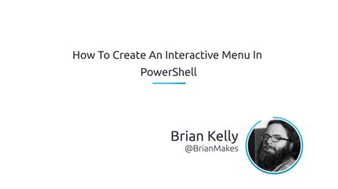 how to create an interactive menu in powershell youtube
