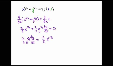 solved implicit differentiation with rational exponents determine the slope of the following