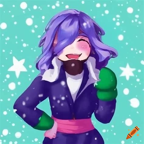 Girl Waving In The Snow With Deltarune Reference On Craiyon
