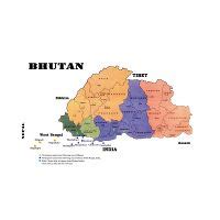 Detailed Administrative And Relief Map Of Bhutan Bhutan Asia