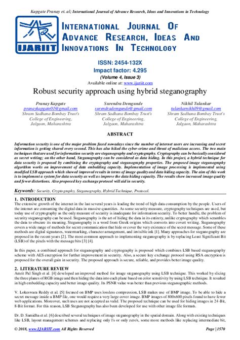 pdf robust security approach using hybrid steganography ijariit journal