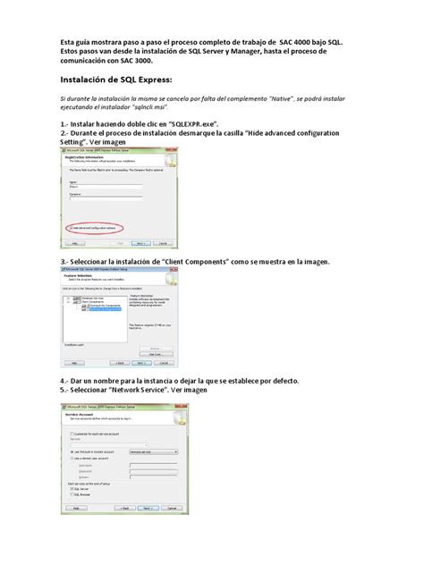 instrucciones de operación de sac 4000 bajo sql pdf pdf servidor sql de microsoft