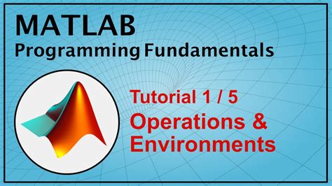 MATLAB Programming Fundamentals 1 5 Basic Operations YouTube