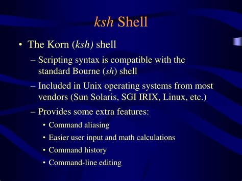 ppt the korn shell ksh powerpoint presentation free download id 2883631