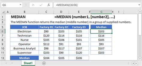 Função MEDIAN no Excel Calcular o 50º percentil