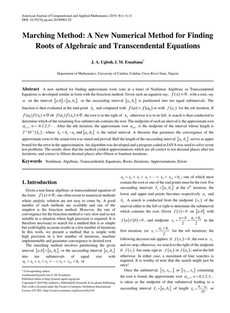 pdf marching method a new numerical method for finding roots of algebraic and transcendental