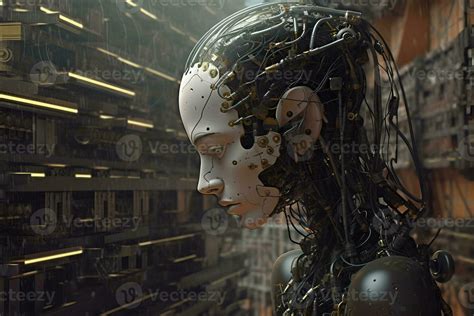 Ai Generated Illustration Of Artificial Intelligence Man Or Woman In