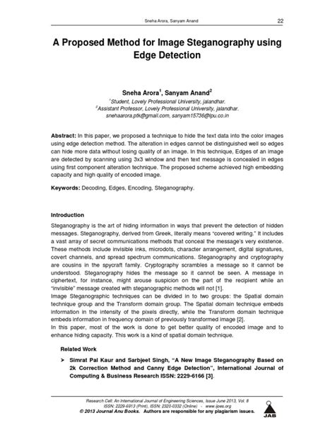 a proposed method for image steganography using edge detection pdf areas of computer science
