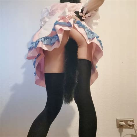 鹿岛岛岛 on Twitter 果然还是黑色适合我呢无论是丝袜还是尾巴 crossdresser femboy 可爱的男孩子