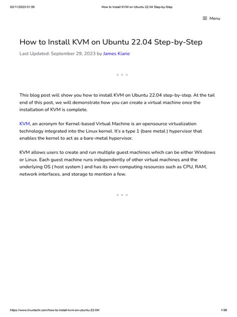 how to install kvm on ubuntu 22 04 step by step pdf software engineering utility software