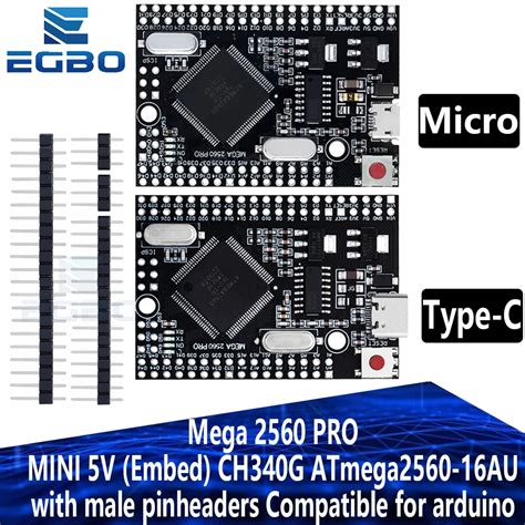 1PCS Mega 2560 PRO MINI 5V Embed CH340G ATmega2560 16AU With Male