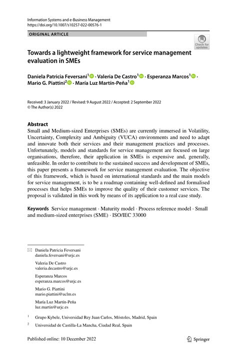 pdf towards a lightweight framework for service management evaluation in smes