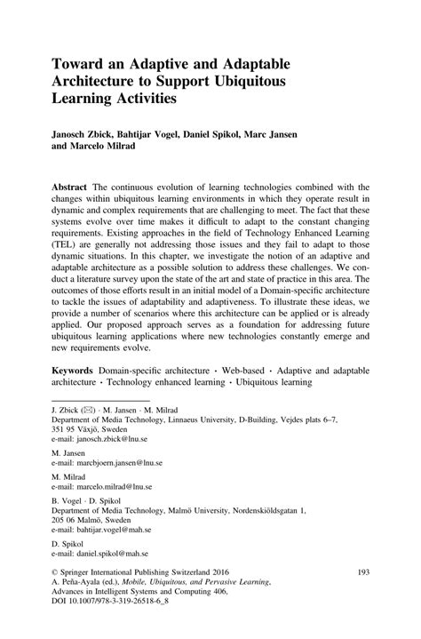 pdf toward an adaptive and adaptable architecture to support ubiquitous learning activities