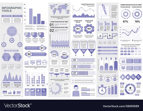 Bundle Infographic Elements Data Visualization Vector Image