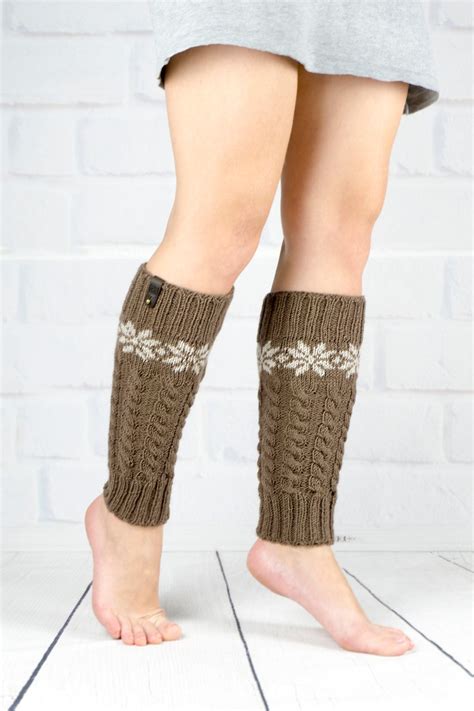 Leg Warmer Dance Yoga Ballet Hand Knit Legwarmers Brown Color Etsy