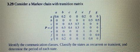 solved consider a markov chain with transition matrix ide