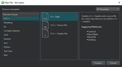 create files qt creator documentation