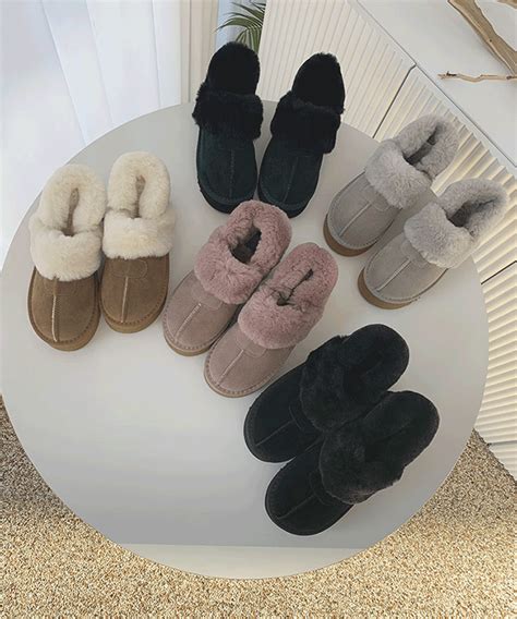2way 스트랩 탈부착 통굽 털슬링백샌들 퍼 슬리퍼5cm 에이블리