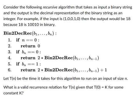 [solved] consider the following recursive algorithm that t