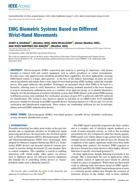 pdf emg biometric systems based on different wrist hand movements