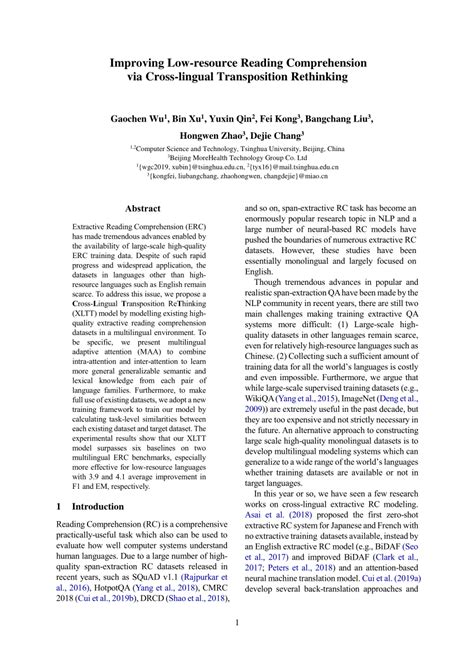 pdf improving low resource reading comprehension via cross lingual transposition rethinking