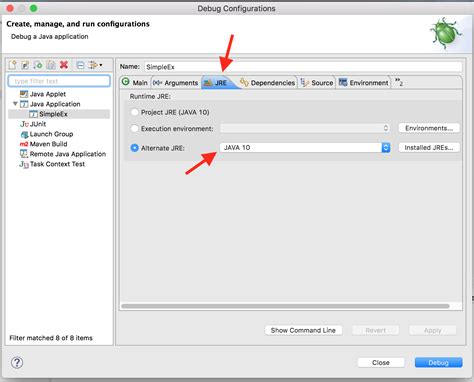 MacOS Eclipse IDE Running Applications With Older Java Version Stack