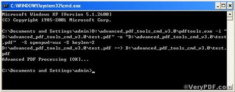 encrypt pdf file with user password using command line verypdf knowledge base