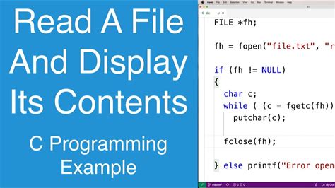 read a file and display its contents c programming example youtube