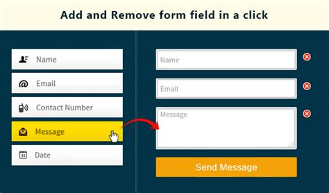 how to dynamically add and remove form fields formget