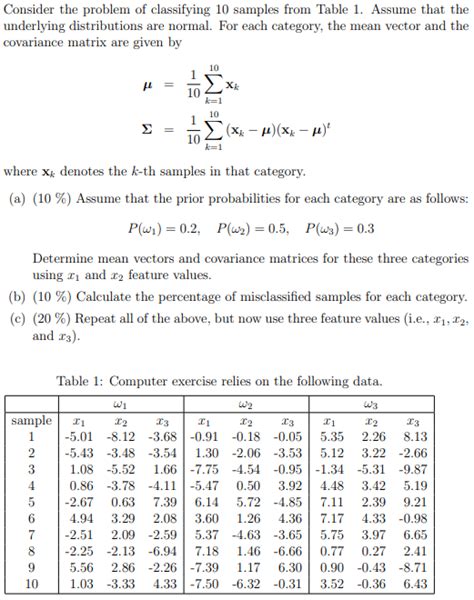 consider the problem of classifying 10 samples from