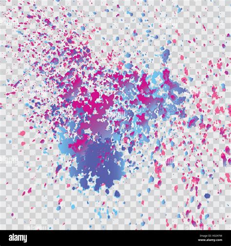 Colorful Explosion Of Paint Splatter Isolated On Transparent Gray