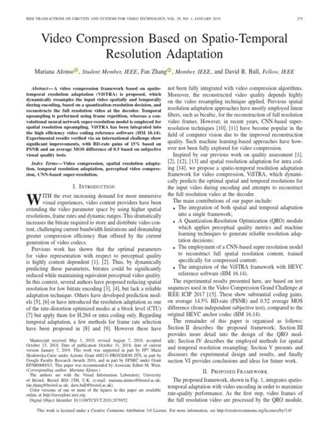 video compression based on spatio temporal resolution adaptation pdf pdf data compression