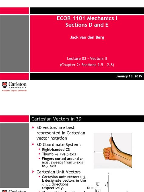 l03 vectors ii pdf cartesian coordinate system euclidean vector