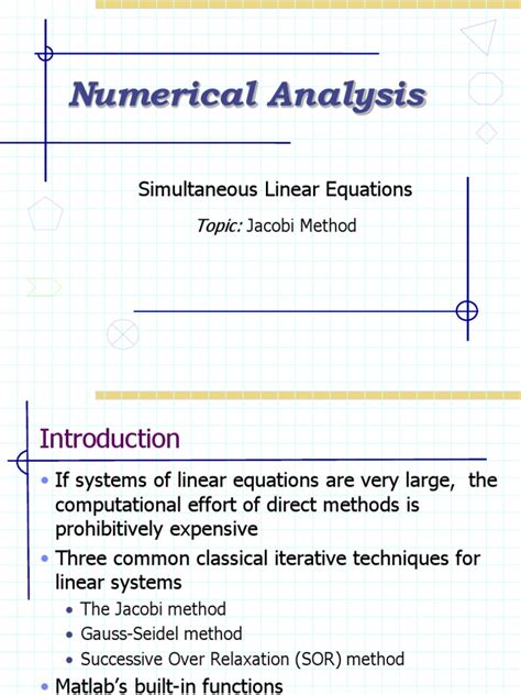 lec 12 jacobi method pdf system of linear equations theoretical computer science