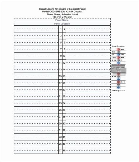 Printable Circuit Breaker Directory