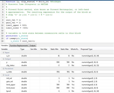 propose fixed point data types based on derived ranges matlab and simulink