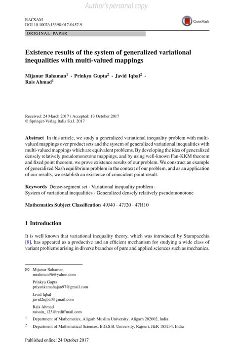 pdf existence results of the system of generalized variational inequalities with multi valued
