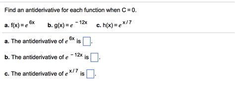 solved find an antiderivative for each function when c 0 b