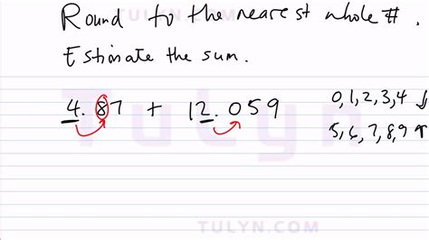 rounding to the nearest whole number estimating the sum 5 youtube