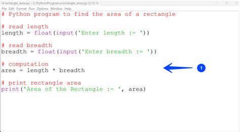 Python Area Of A Rectangle