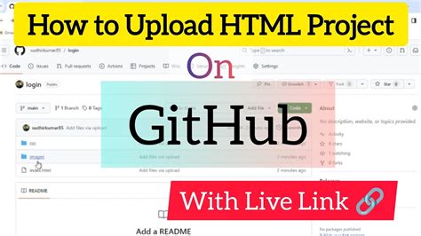 How To Upload Files Folders Projects On Github With Live Link Upload