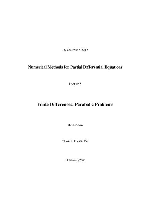 lec5 notes finite differences parabolic problems pdf 16 sma 5212 numerical methods for