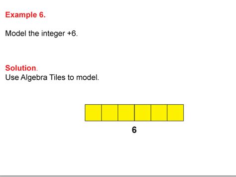 math example modeling integers using algebra tiles example 6 media4math